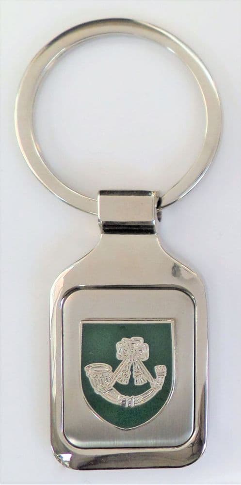 British Army Light Infantry Brushed Steel Key Fob - KM72