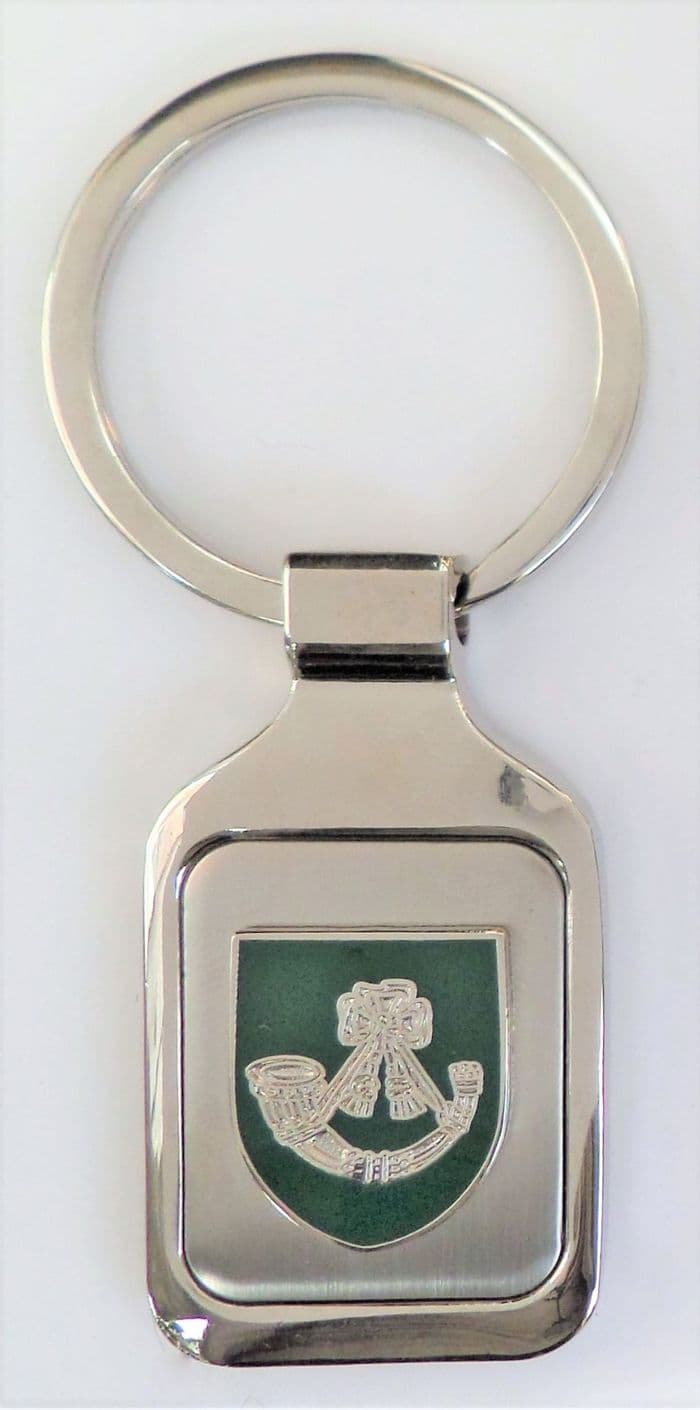 British Army Light Infantry Brushed Steel Key Fob - KM72
