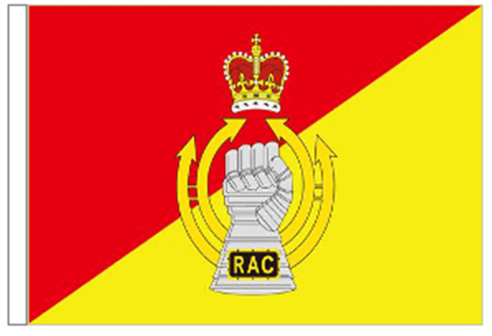 British Army Royal Armoured Corps 18" x 12" 45cm x 30cm Sleeved Boat Flag