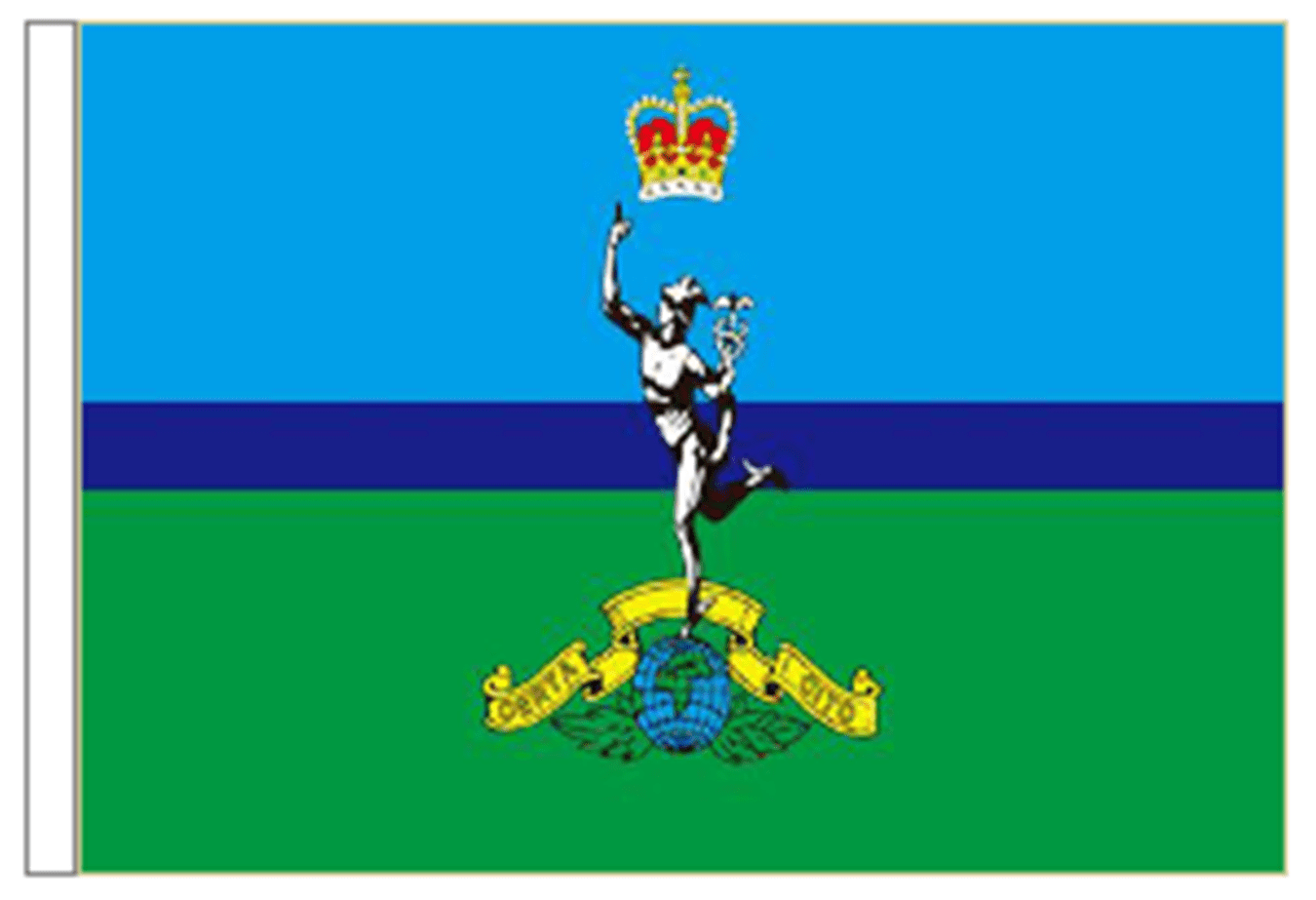 British Army Royal Corps of Signals 18" x 12" 45cm x 30cm Sleeved Boat Flag