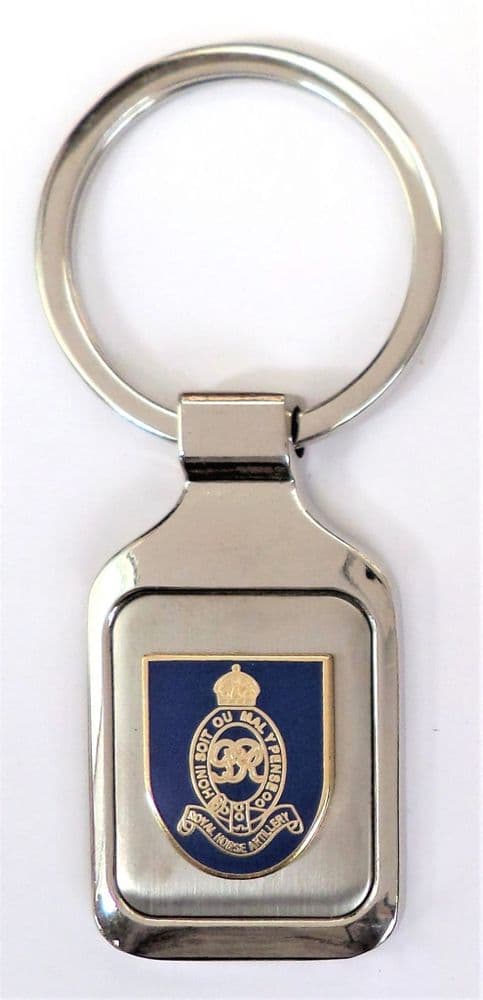 British Army Royal Horse Artillery Brushed Steel Key Fob - KM67
