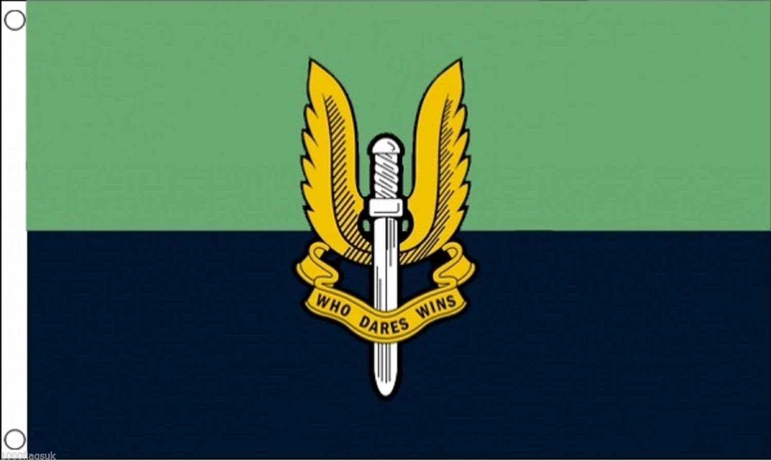 British Army SAS Special Air Service Green and Blue Polyester 5 x3 Flag