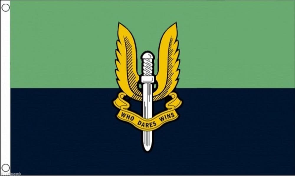 British Army SAS Special Air Service Green and Blue Polyester 5 x3 Flag