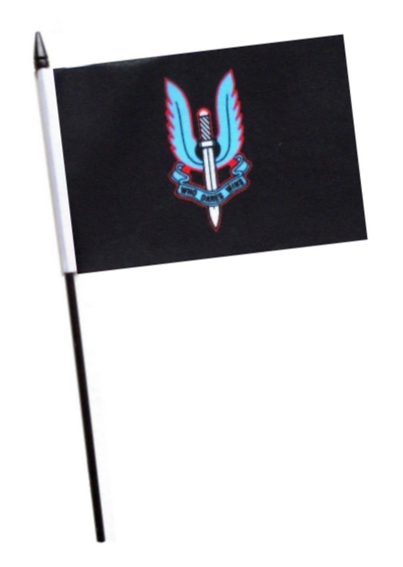 British Army Special Air Service SAS Black Small Hand Waving Flag