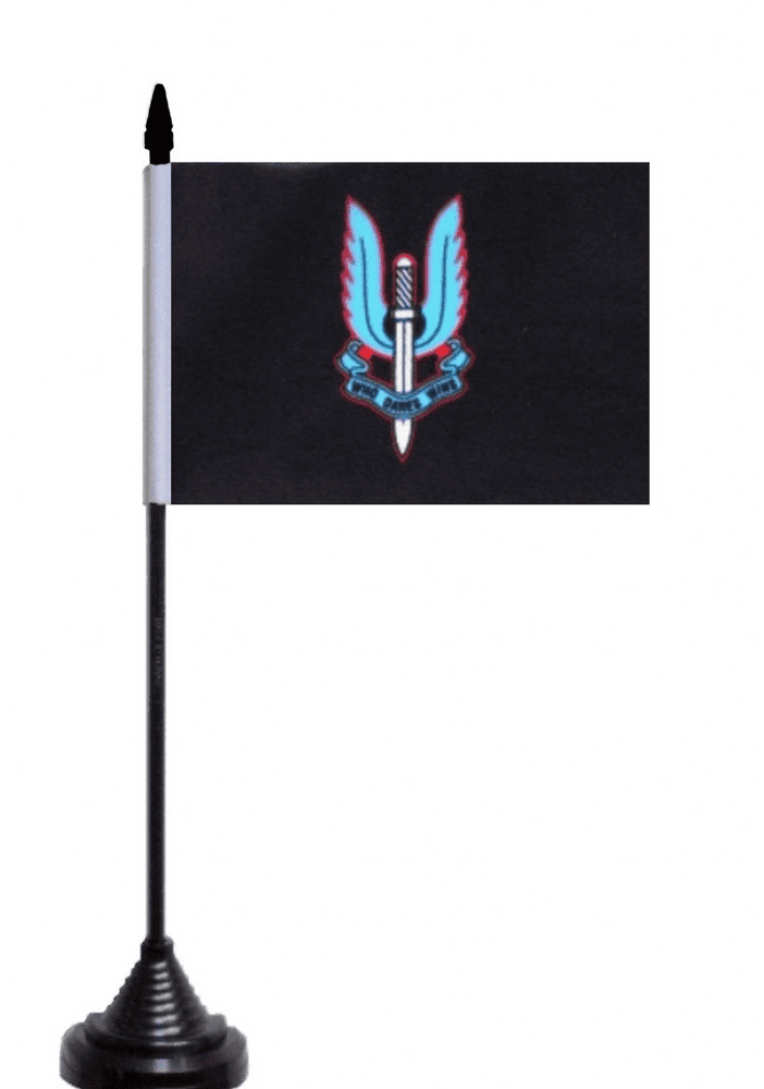 British Army Special Air Service SAS Black Table Flag