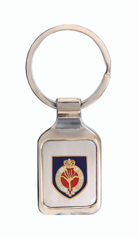 British Army Welsh Guards Gwarchodlu Cymreig Brushed Steel Key Fob - KM39