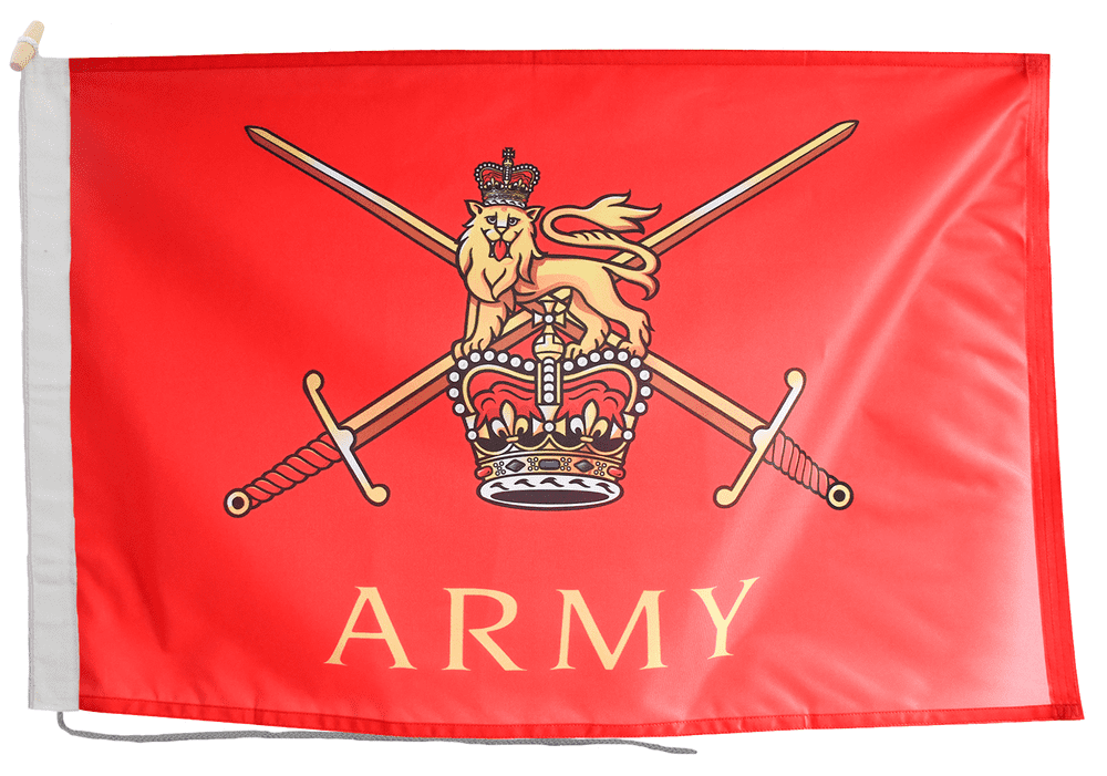 British Army Worded Flag with Rope & Toggle