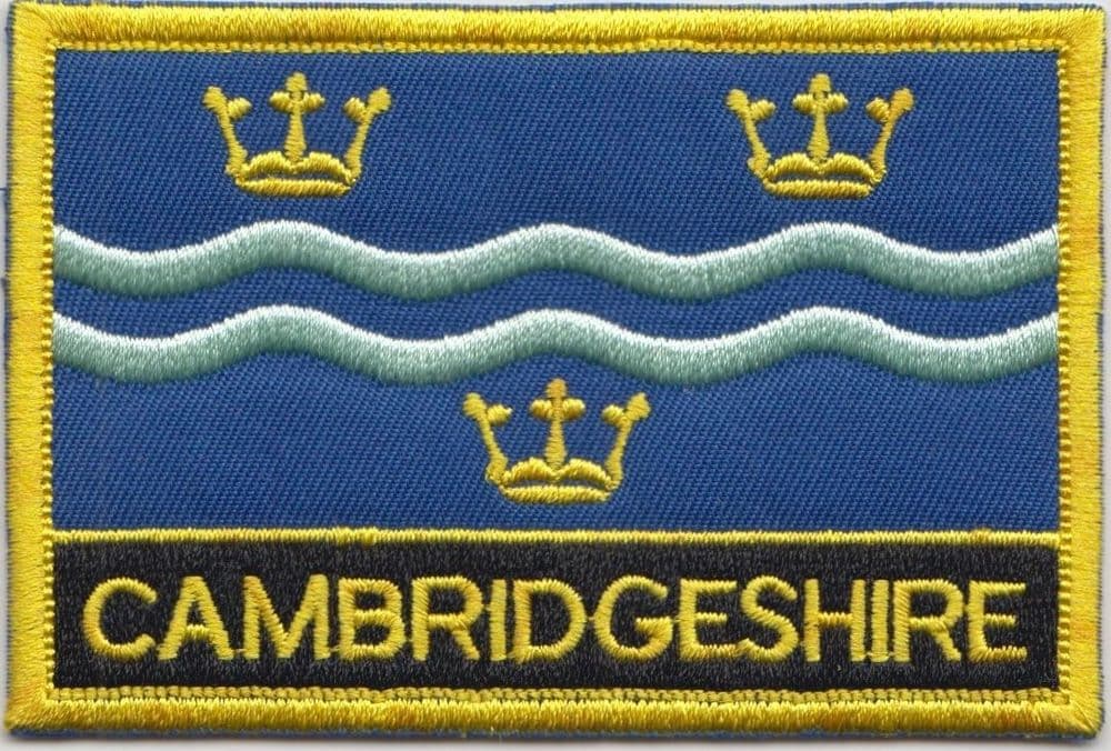 Cambridgeshire Flag Embroidered Rectangular Patch