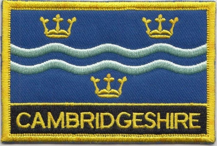 Cambridgeshire Flag Embroidered Rectangular Patch