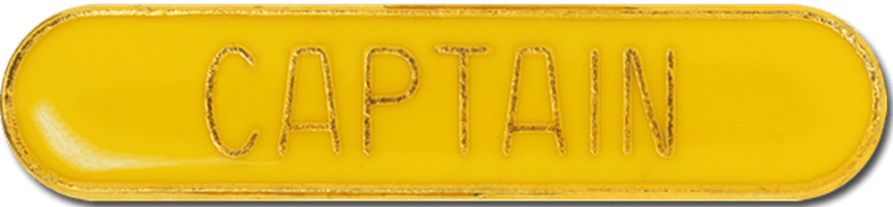 Captain Rounded Bar Yellow Pin Badge