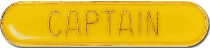 Captain Rounded Bar Yellow Pin Badge