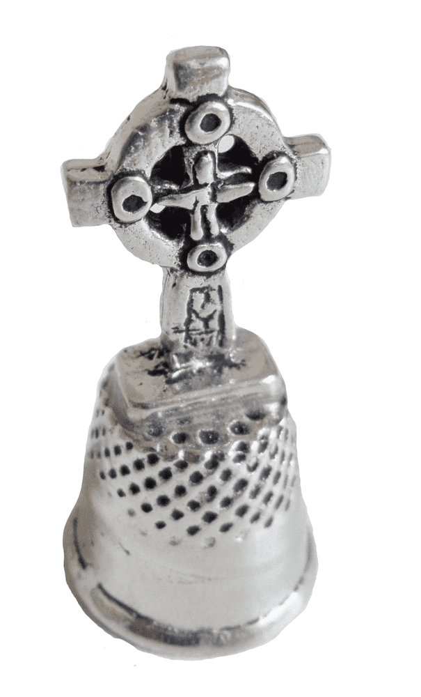 Celtic Cross Pewter Sewing Thimble - Hand Made in Cornwall