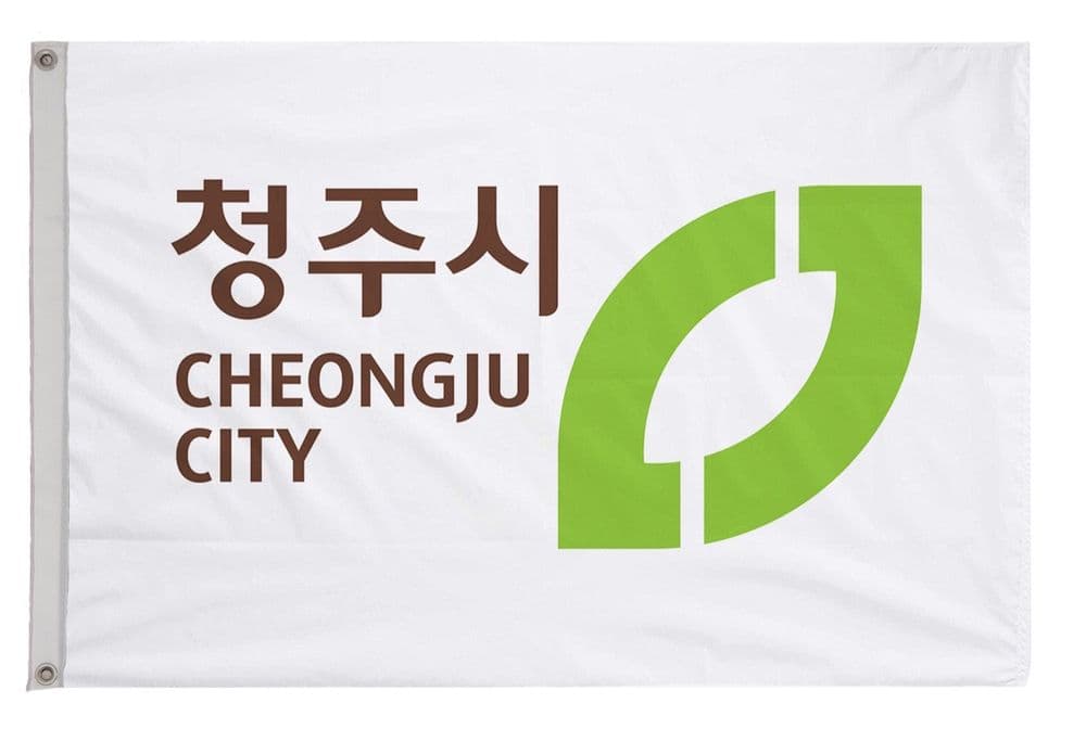 Cheongju North Chungcheong Province South Korea Flag with Eyelets