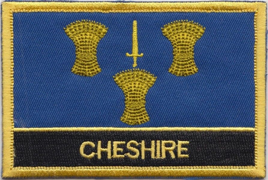 Cheshire Flag Embroidered Rectangular Patch