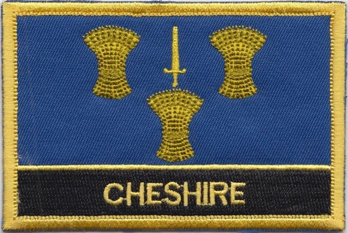 Cheshire Flag Embroidered Rectangular Patch