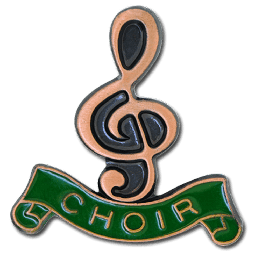 Choir Bronze With Green Enamel Pin Badge