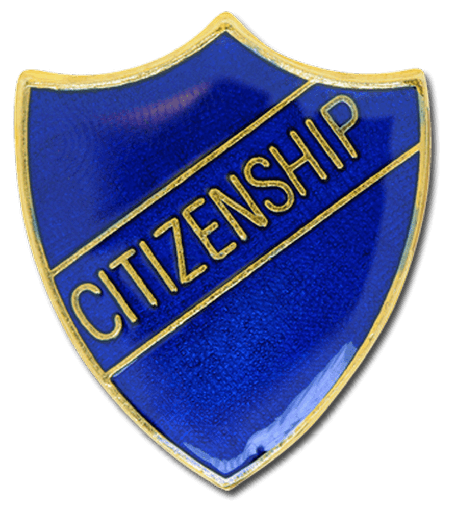Citizenship Blue Shield Pin Badge
