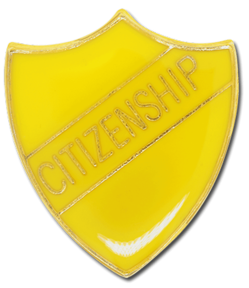 Citizenship Yellow Shield Pin Badge
