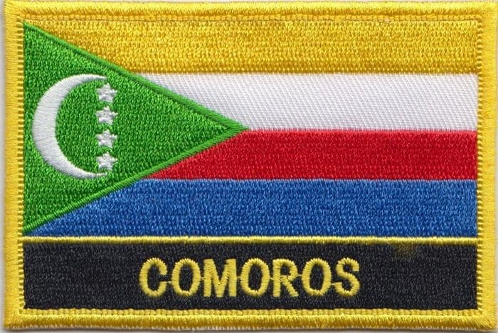 Comoros Embroidered Rectangular Patch