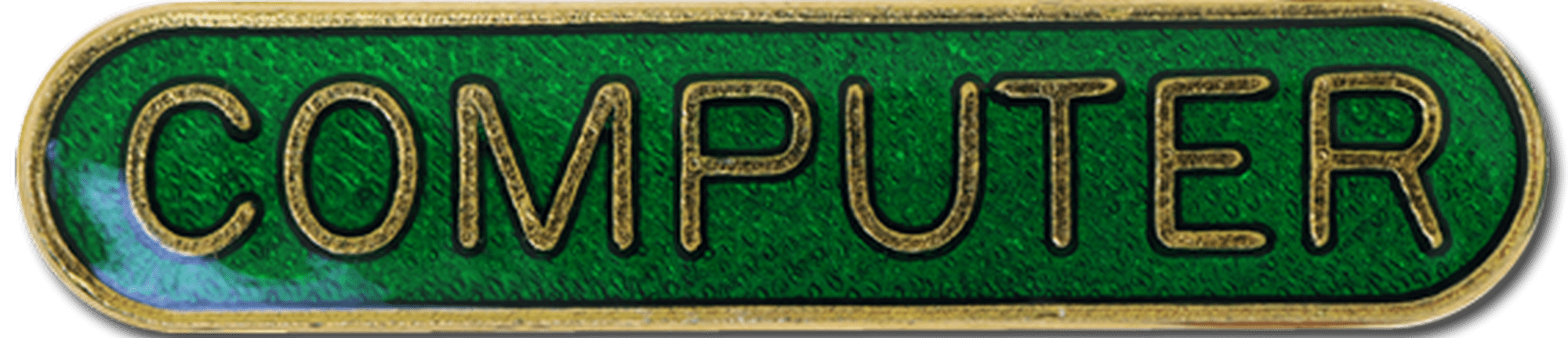 Computer Rounded Bar Green Pin Badge