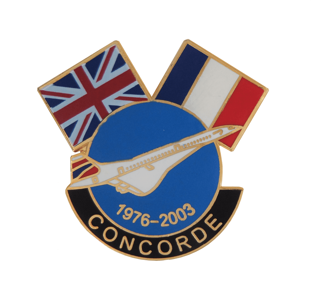 Concorde Memorial United Kingdom UK & France Friendship Flag Pin Badge