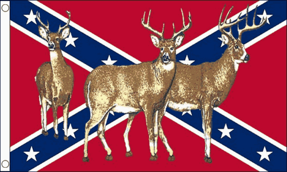 Confederate Deer Polyester 5 x3 Flag