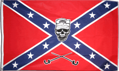 Confederate Skull Polyester 5 x3 Flag