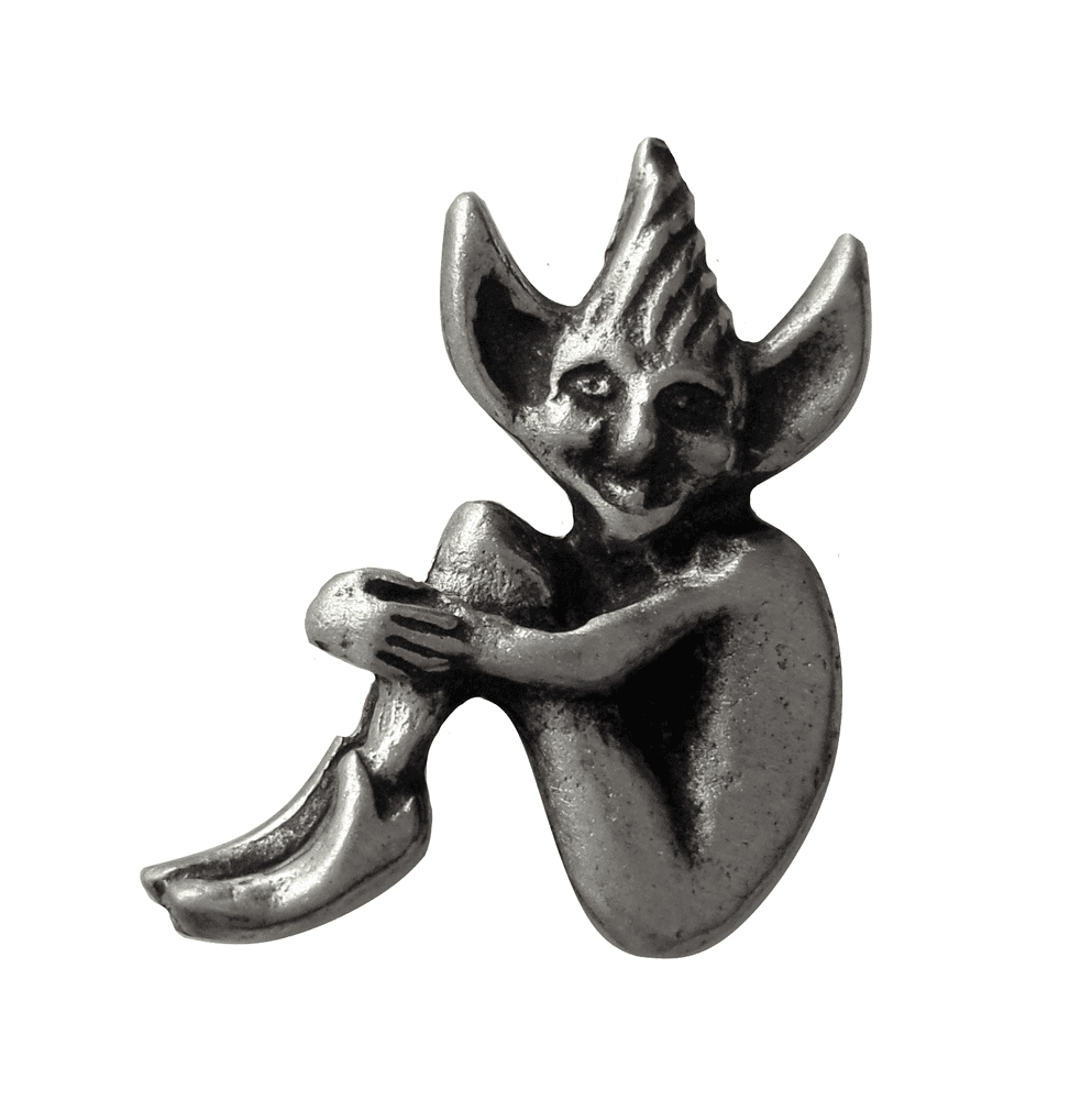 Cornish Piskie Pixie Pewter Pin Badge