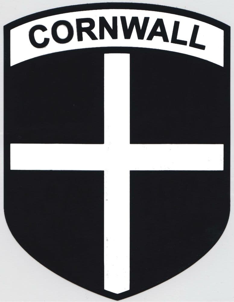 Cornwall County Flag Car Sticker - Shield Self Cling