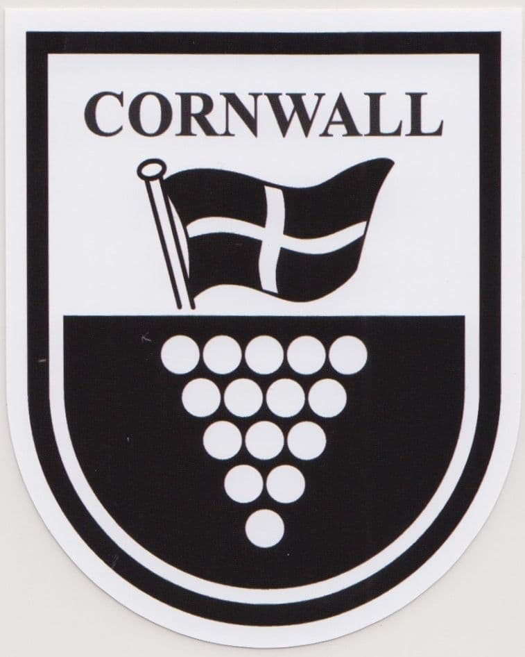 Cornwall County Shield Flag Car Sticker - Shield Self Cling