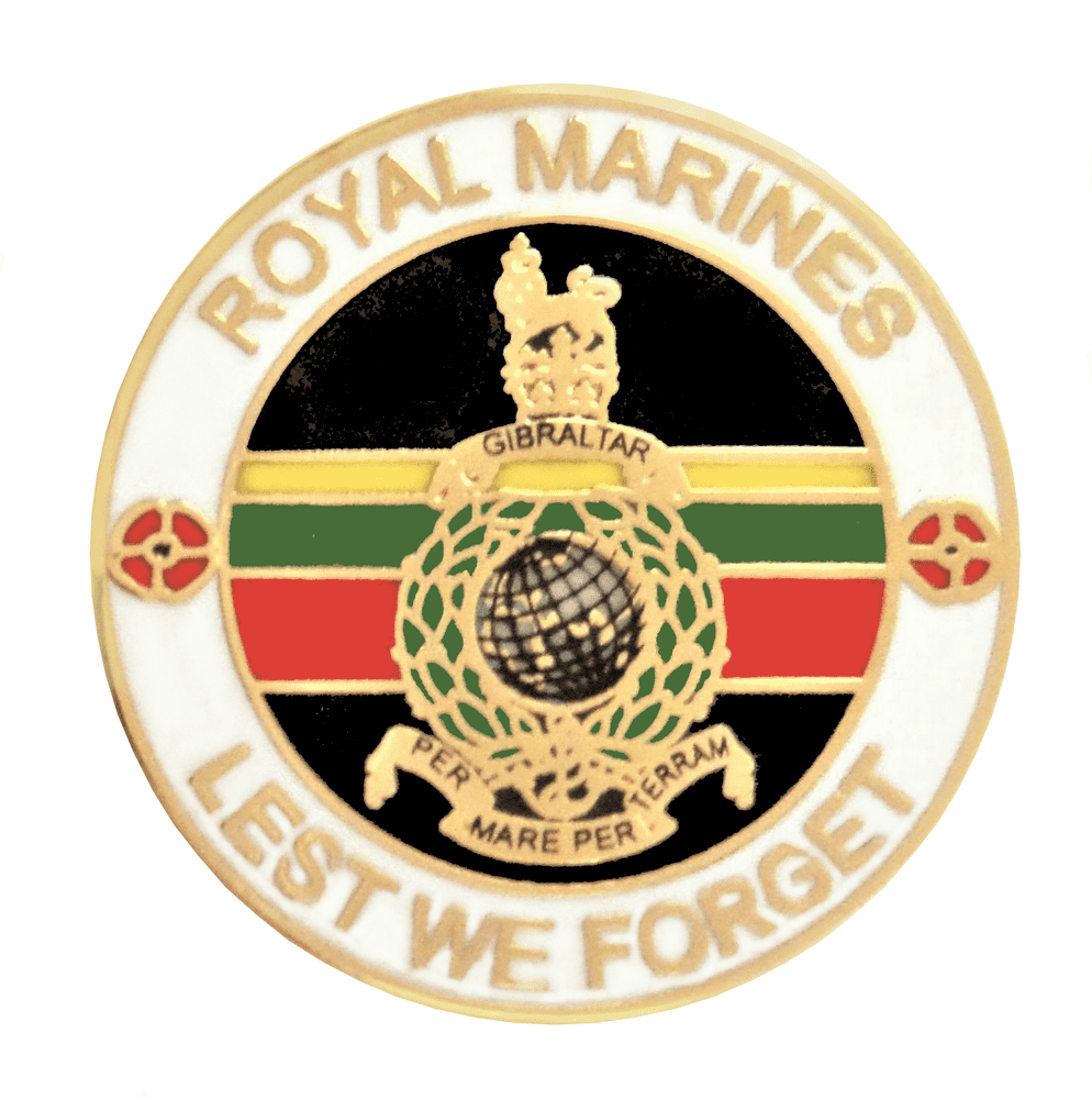 Corps of Royal Marines Crest Lest We Forget Pin Badge - MOD Approved