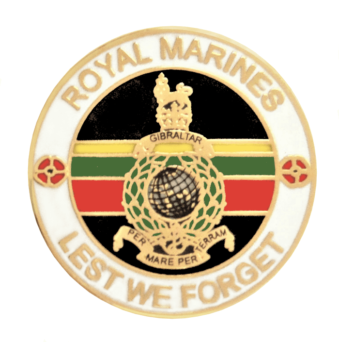 Corps of Royal Marines Crest Lest We Forget Pin Badge - MOD Approved