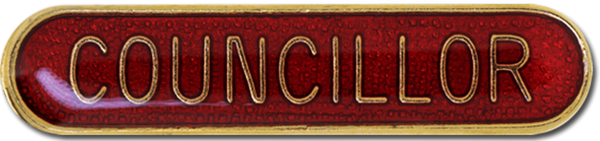 Councillor Rounded Bar Red Pin Badge