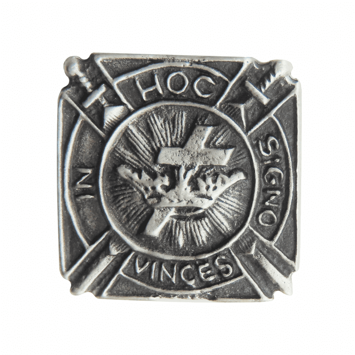 Cross & Crown Masonic York Rite Emblem Pewter Pin Badge
