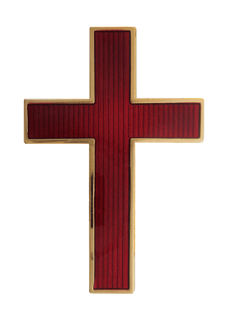 Cross Gilded Red Enamel Large Symbol For Royal Black Collarette - WG026