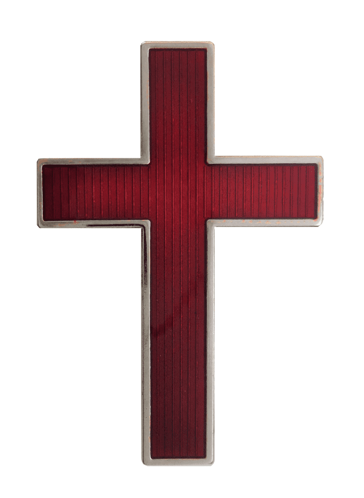 Cross Nickel-Plated Red Enamel Large Symbol For Royal Black Collarette ...
