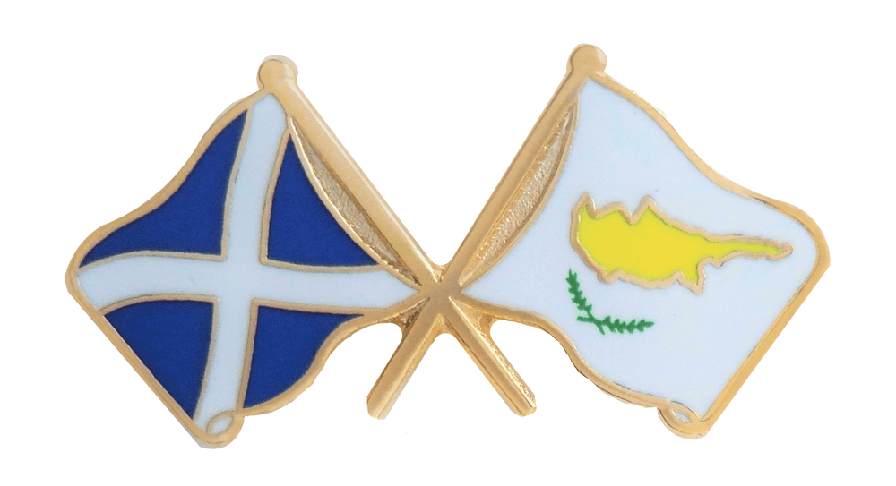 Cyprus and Scotland Friendship Flag Pin Badge