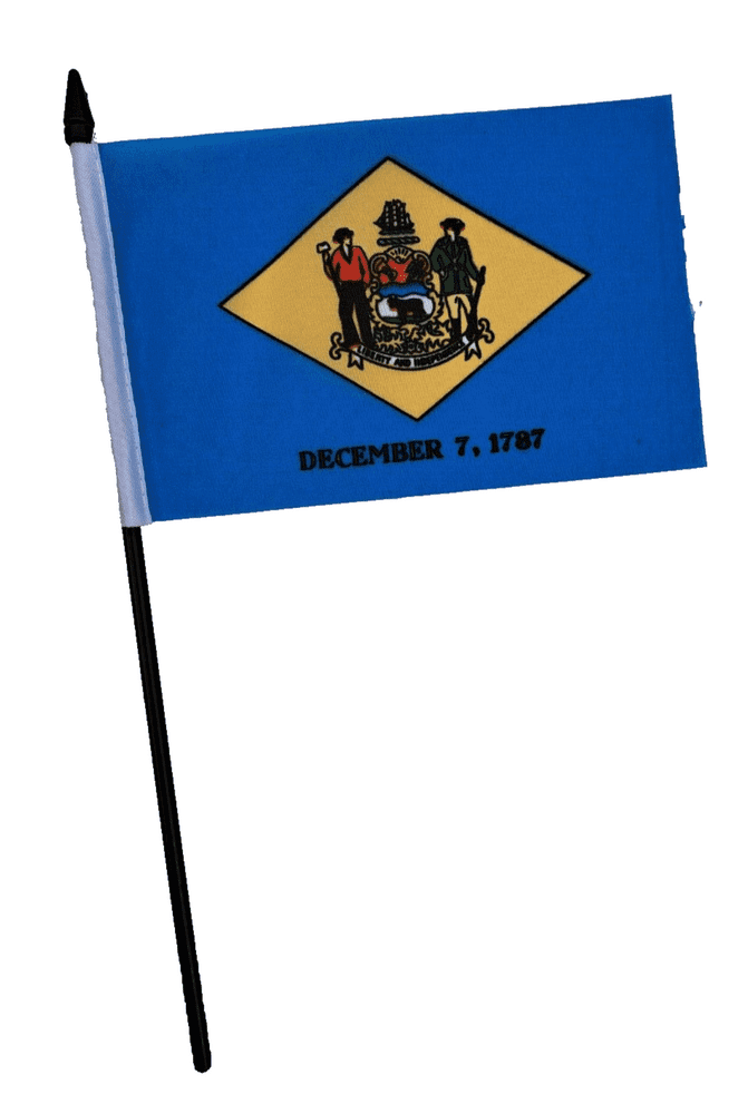 Delaware Small Hand Waving Flag