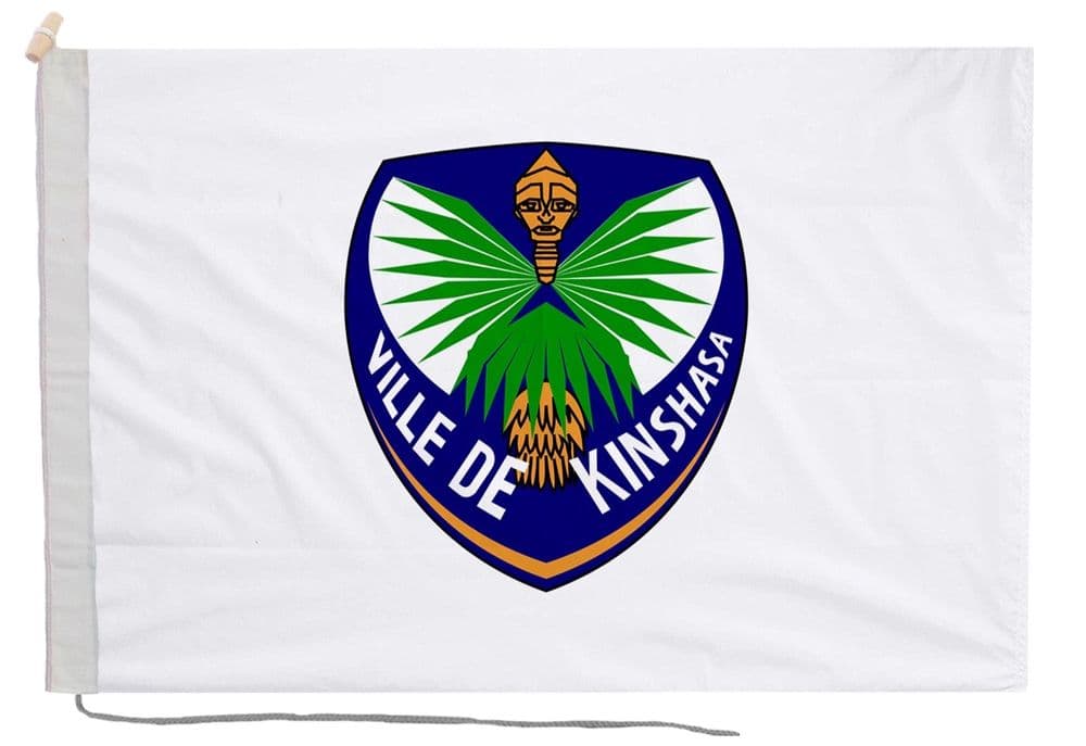 Democratic Republic of the Congo Capital City Kinshasa Flag with Rope ...