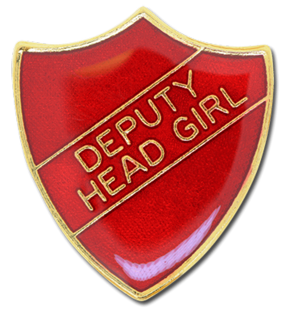 Deputy Head Girl Red Shield Pin Badge