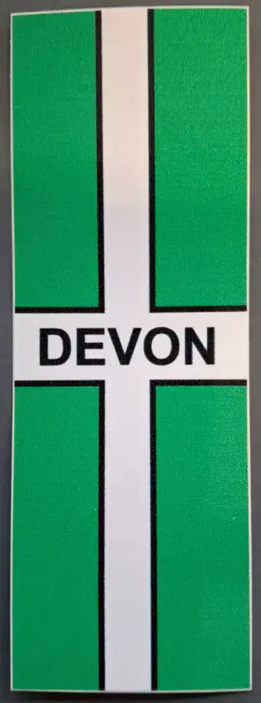 Devon County Number Plate Sticker