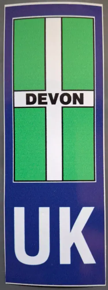 Devon County UK Number Plate Sticker