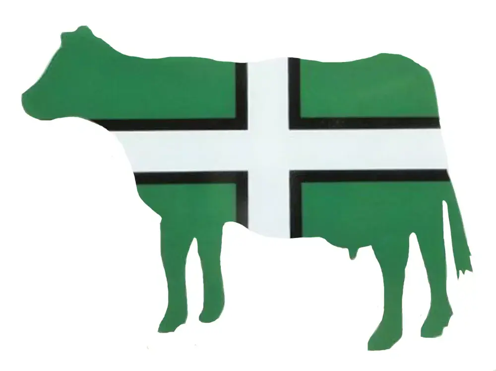 Devon Flag Cow Vinyl Self-Cling Car Window Sticker
