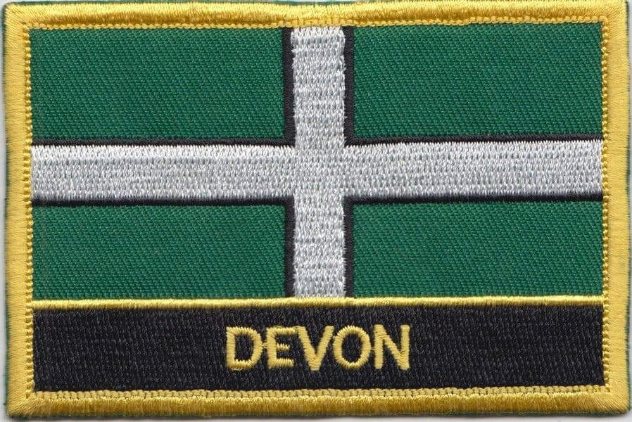 Devon Flag Embroidered Rectangular Patch