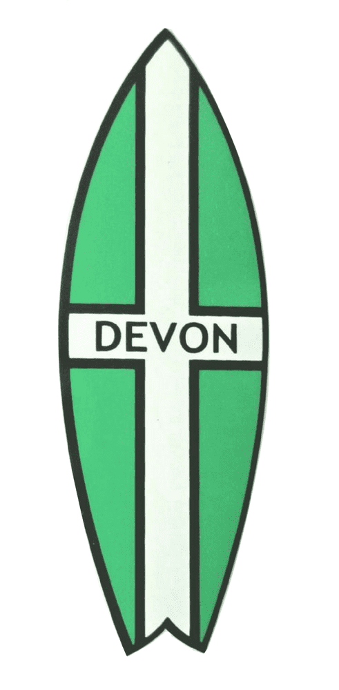Devon Flag Surfboard External Car Window Bumper Sticker Made and Sold ...