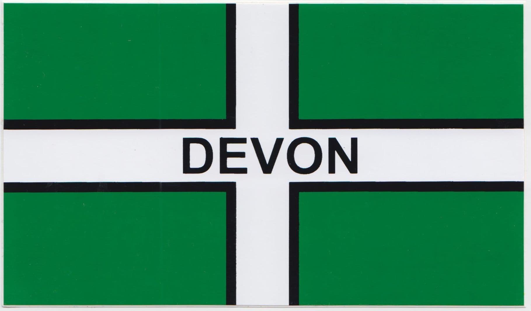 Devon Worded County Flag Car Sticker Self Cling
