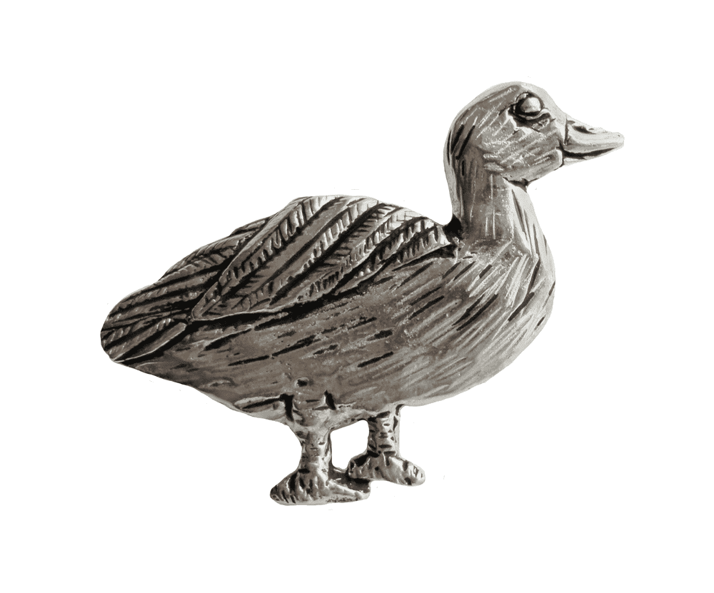 Duck Pewter Pin Badge - Hand Made in Cornwall