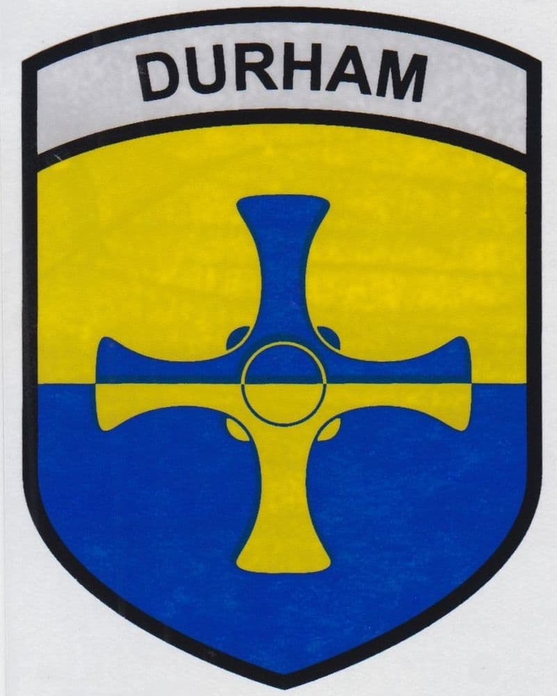 Durham County Flag Car Sticker - Shield Self Cling