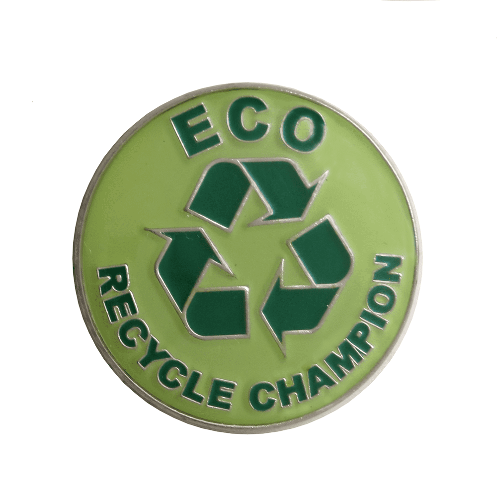 Eco Recycle Champion Green Schools Pin Badge