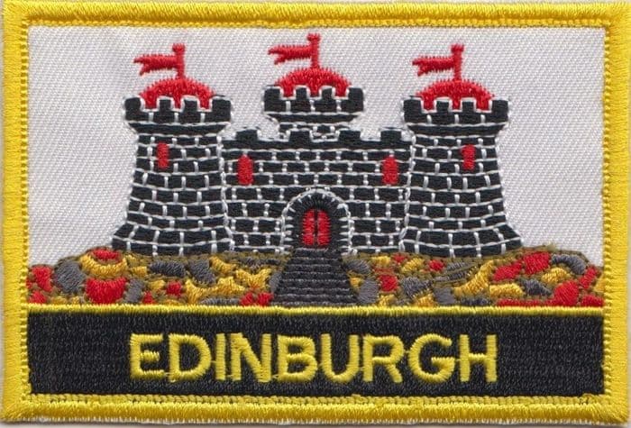 Edinburgh Flag Embroidered Rectangular Patch